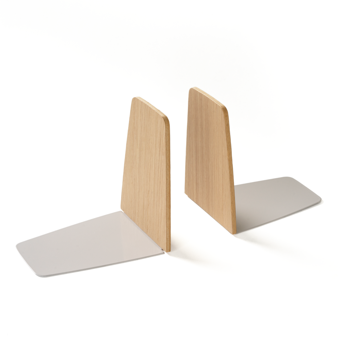 Duo "Travel" Bookend, White Oak w/ Powder Coated Steel - MAKR