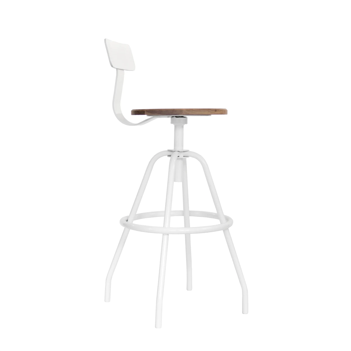 Studio Work Stool, Swivel - 28 Inch, White - MAKR